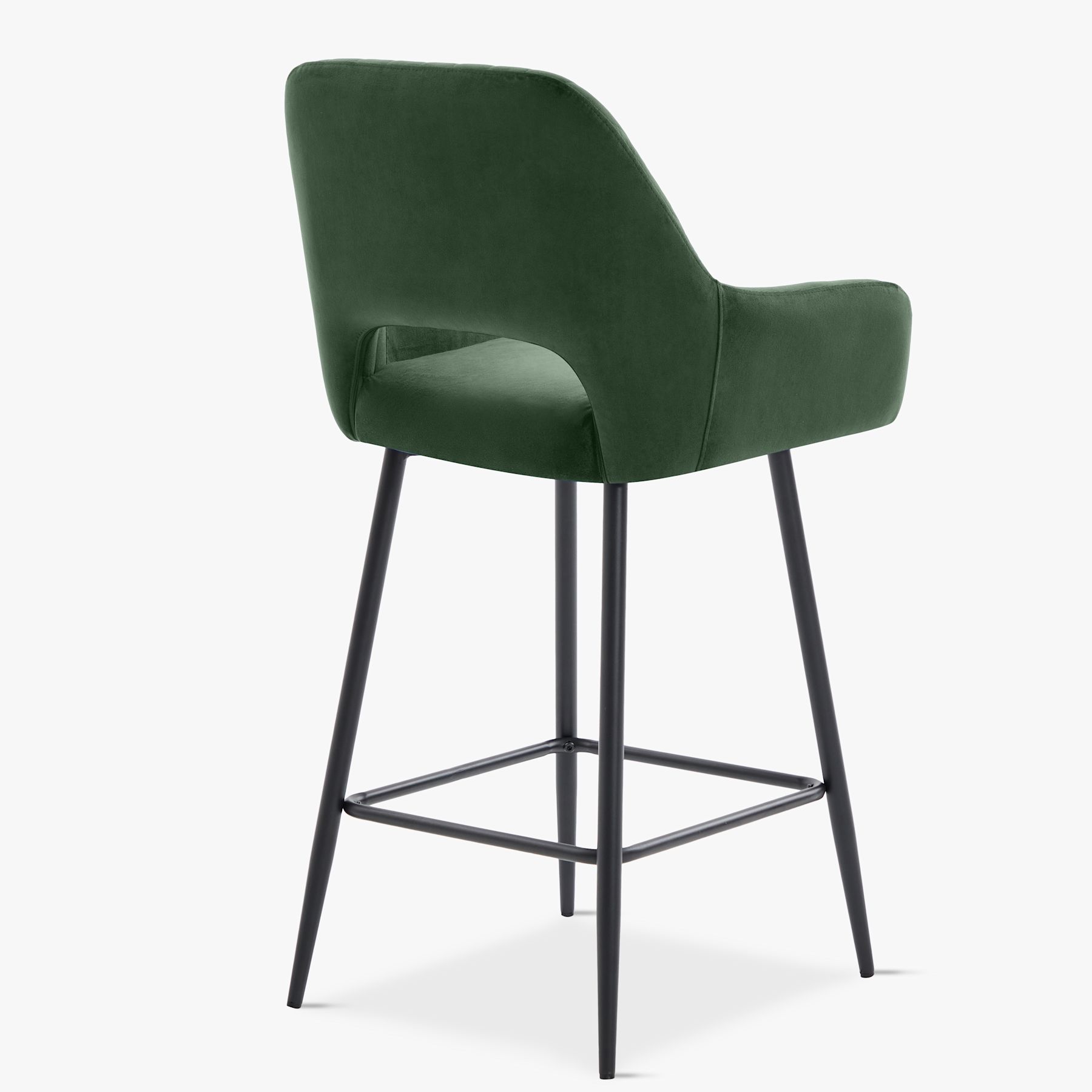 Clara Bar Stool, Moss Green Classic Velvet & Black Steel Only £89.99 ...