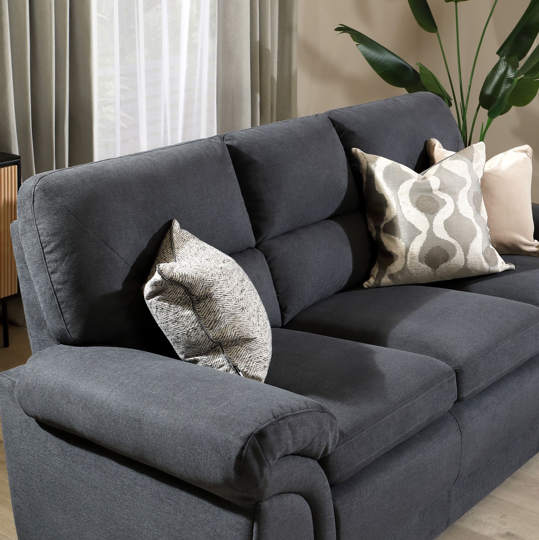 Bromley 3 Seater Sofa, Slate Grey Classic Plush Fabric Only £649.99 ...