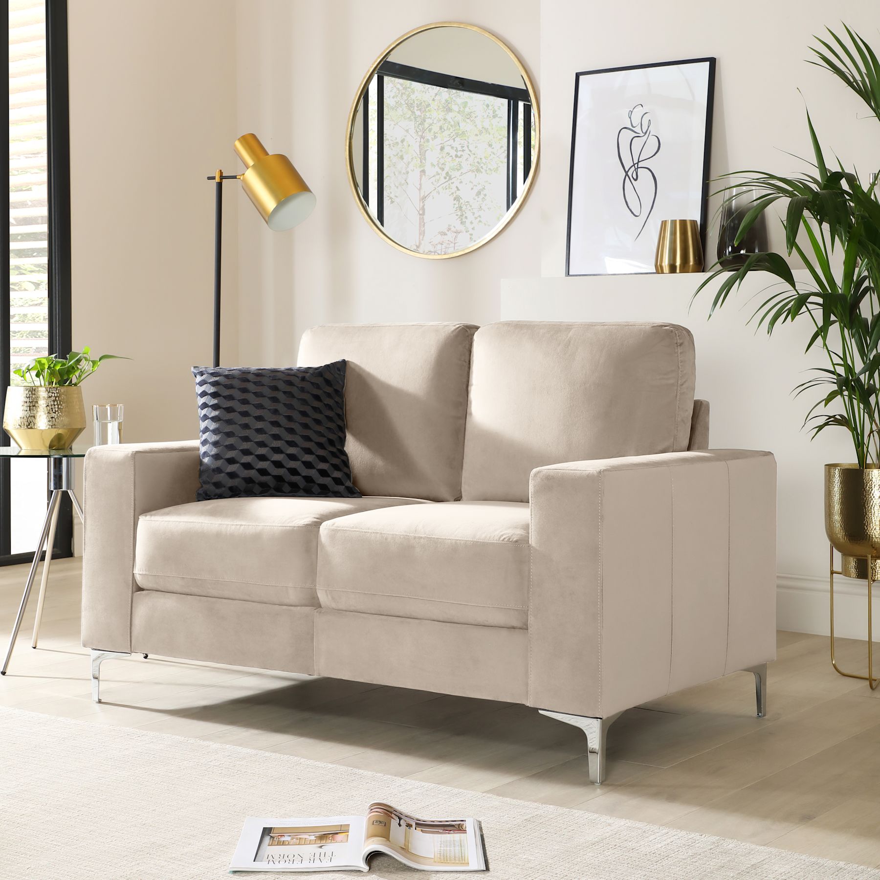Baltimore 3+2 Seater Sofa Set, Champagne Classic Velvet Only £899.98 ...