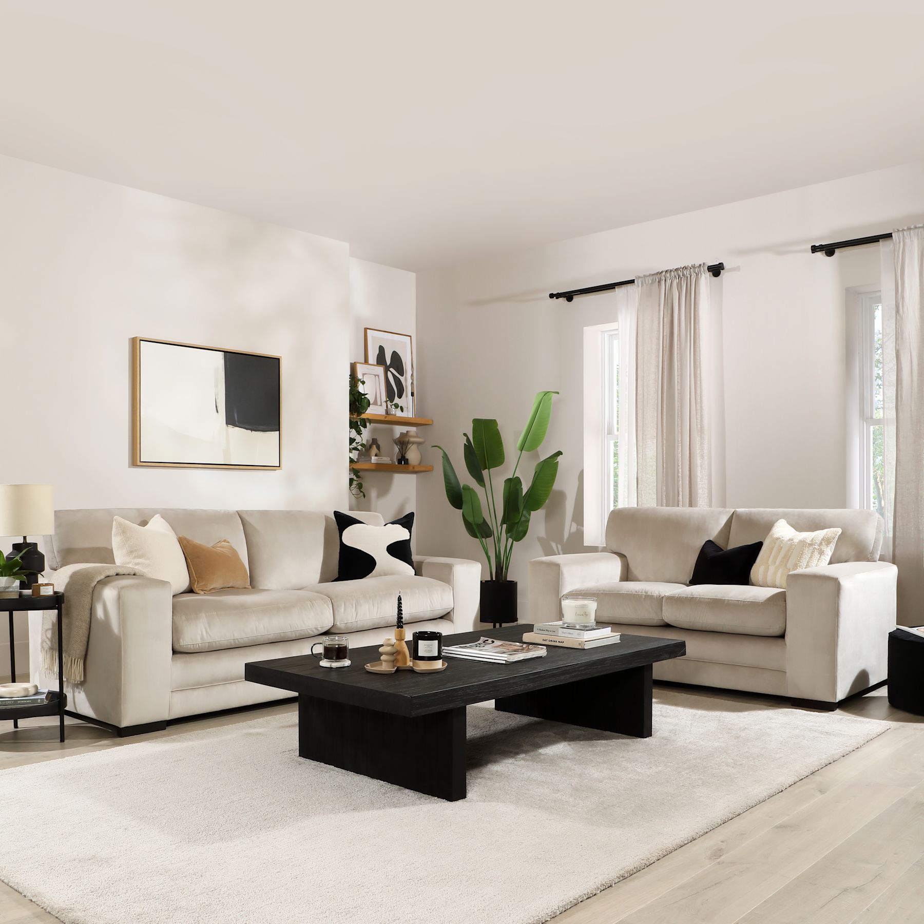 Manhattan 3+2 Seater Sofa Set, Champagne House Velvet Only £999.98 ...