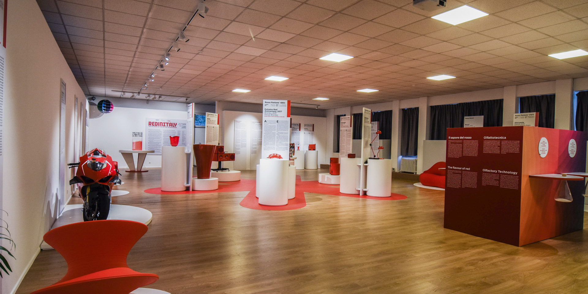 The Panigale V4R on display at the exhibition “Red in Italy. The ...