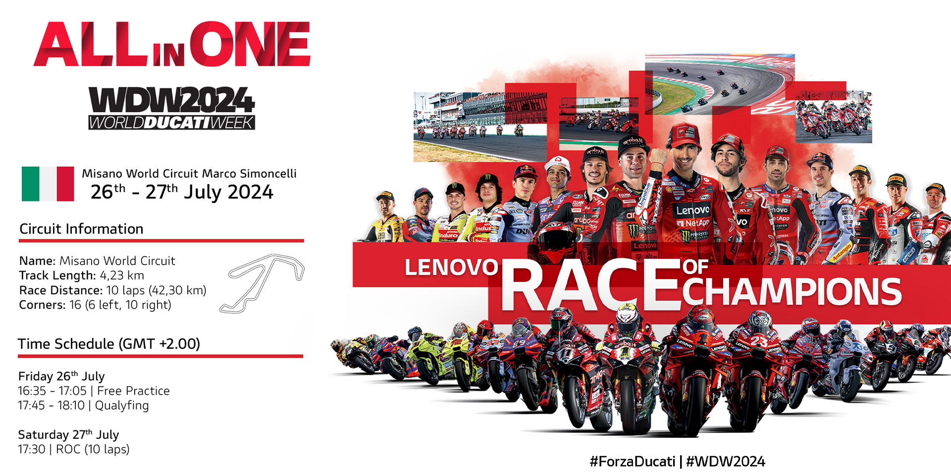 Ducati Riders ready to put on a show at the Lenovo Race of Champions ...