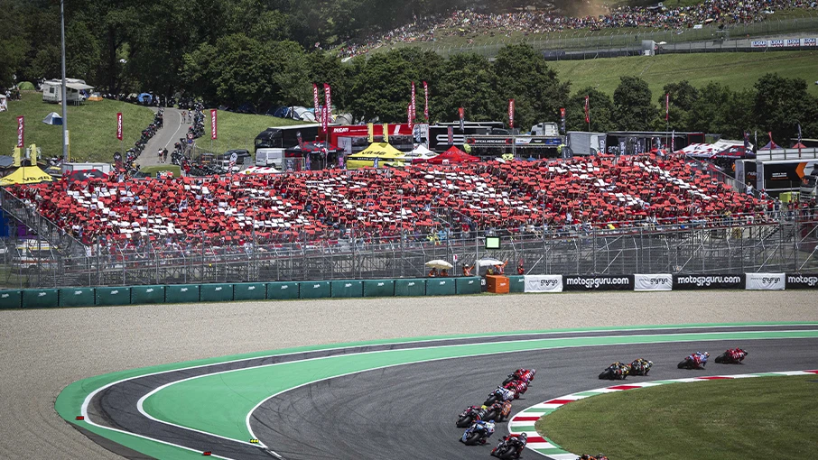 World Champion supporters’ ready for the Ducati Grandstand at Mugello