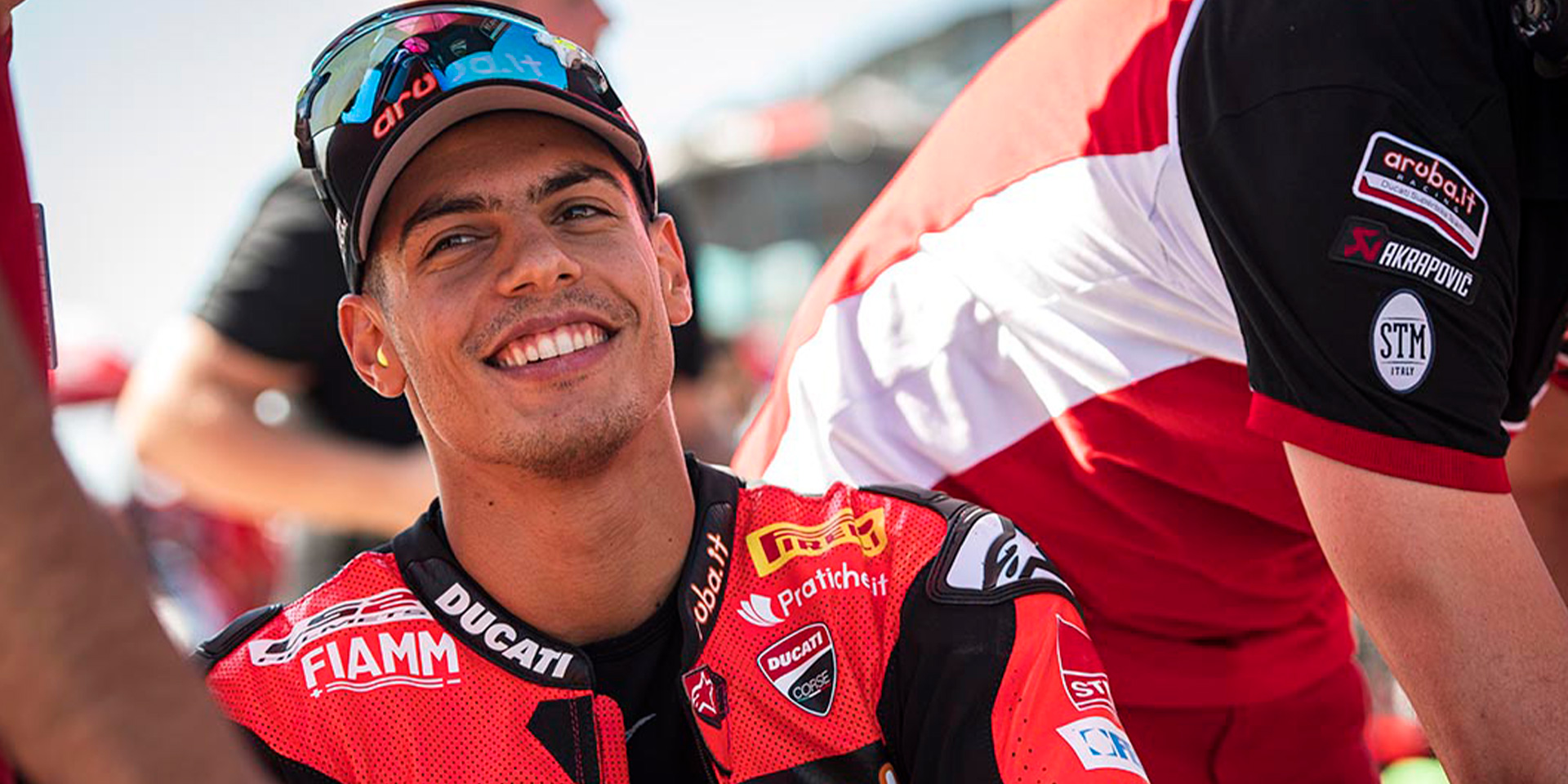 The Aruba.it Racing - Ducati team with Michael Rinaldi aboard the ...