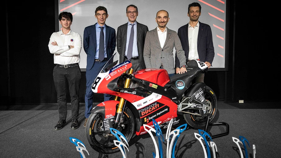 Team UniBo Motorsport and Ducati celebrate victory in the 2023 ...