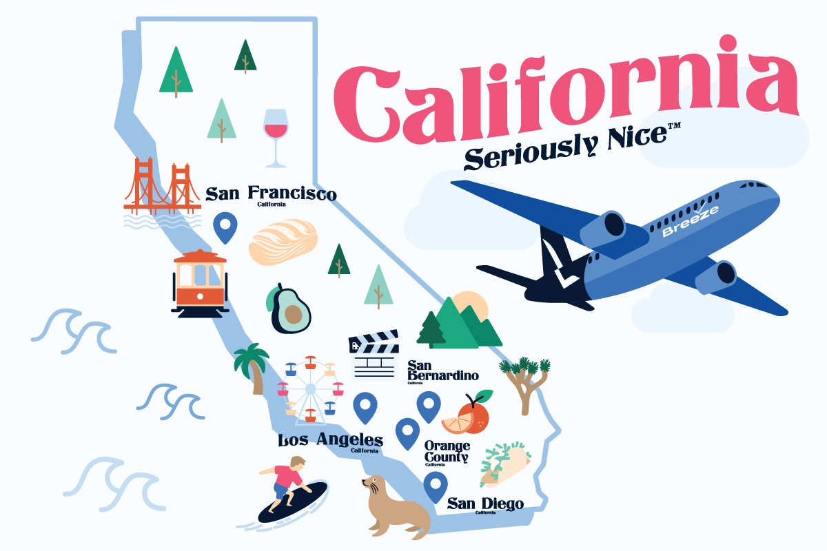 Flights to California | Breeze Airways