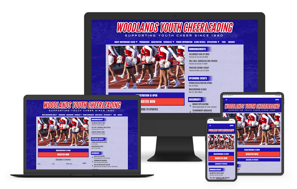 Fast Cheerleading Website Builder & Club Management | Jersey Watch