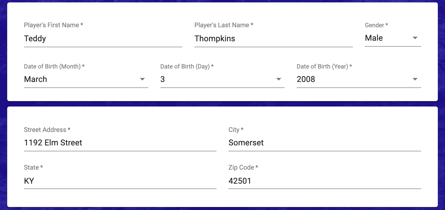 The #1 Youth Football Registration Form Template for Teams | Jersey Watch