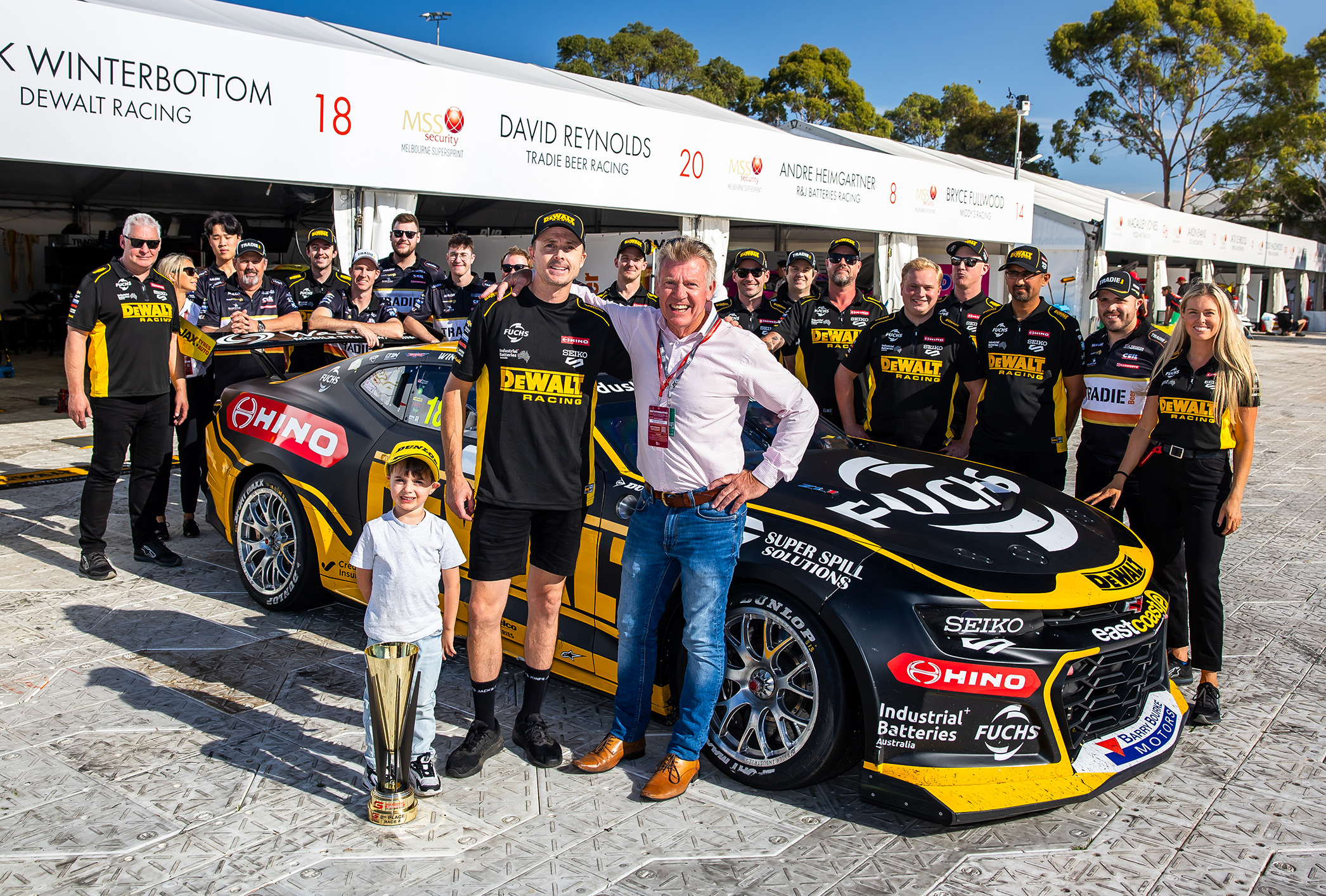 Winterbottom's cheeky quip at son after AGP podium | Supercars