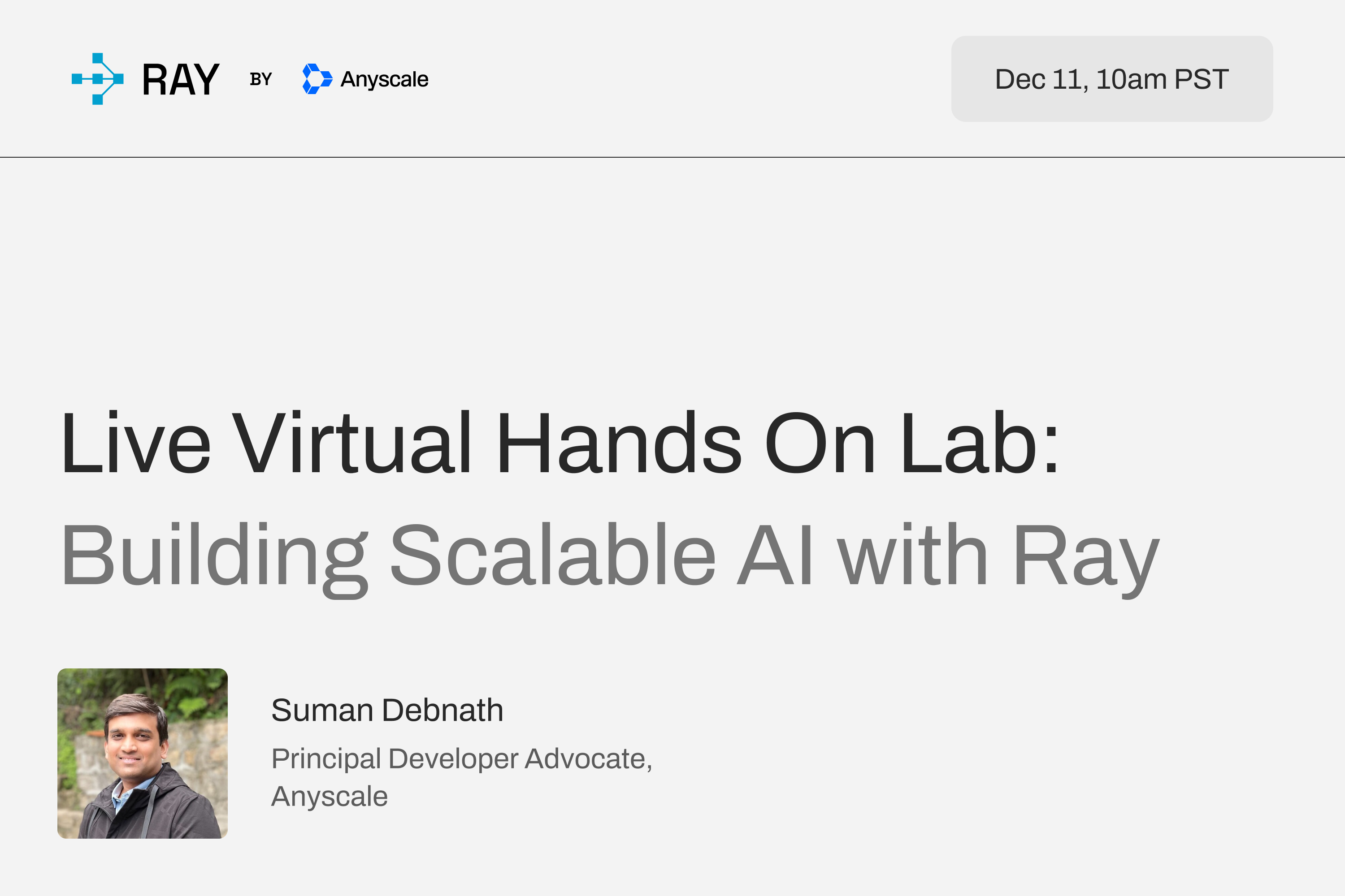 Live Virtual Hands On Lab: Building Scalable AI with Ray