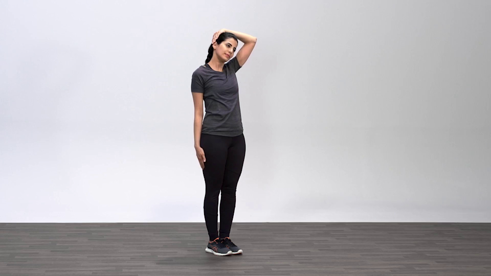 Upper trap stretch: 2 sets with 20 second holds per side