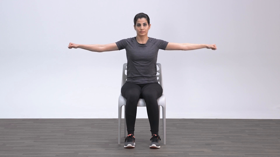 Seated arm circles: 2 sets x 10 reps