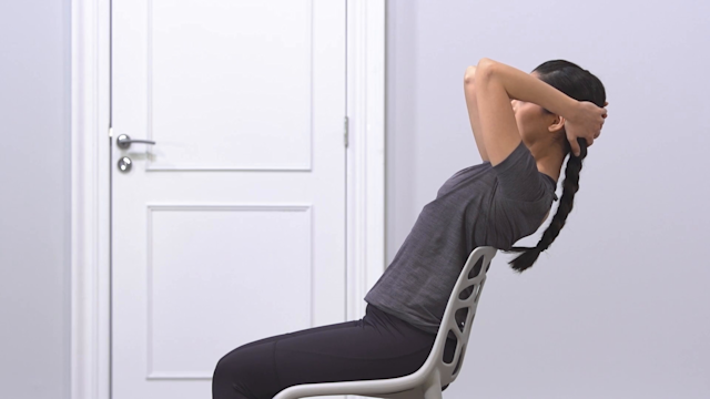 Seated thoracic extension: 10 reps with 3 second holds