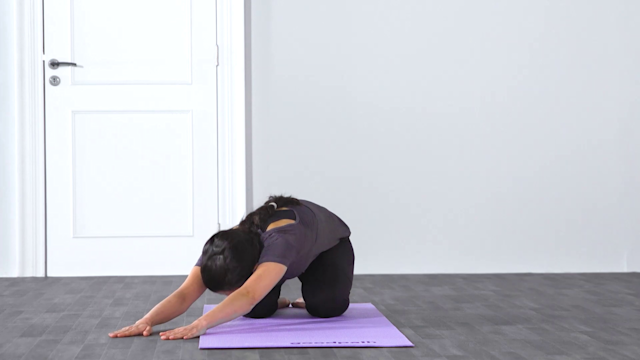 Lateral child pose: 20 seconds per side
