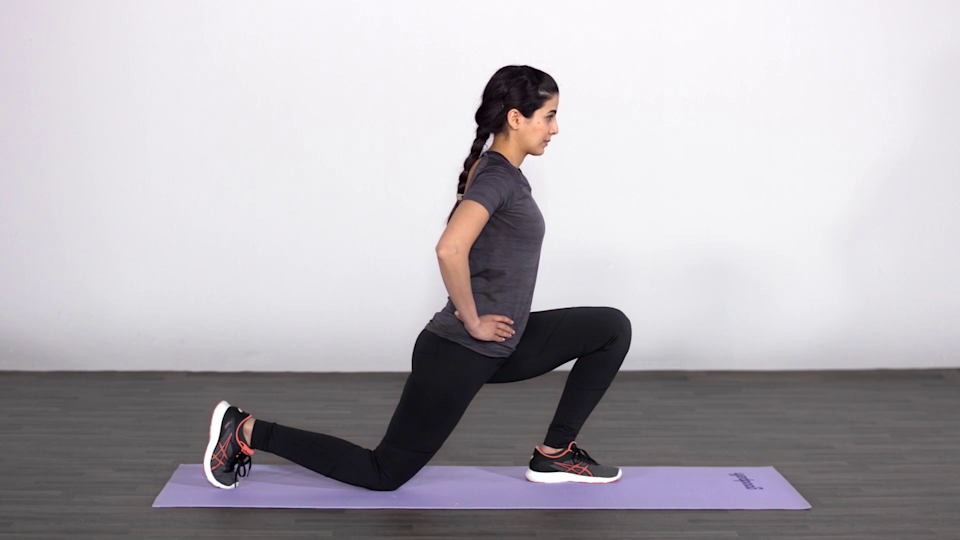 Half kneeling hip flexor stretch: 2 sets x 20 seconds per side