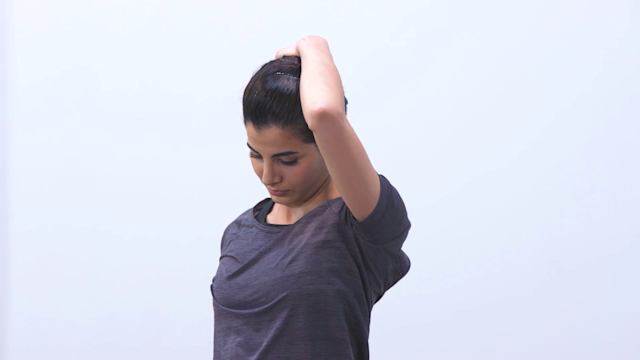 Levator scap stretch: 2 x 20 seconds per side