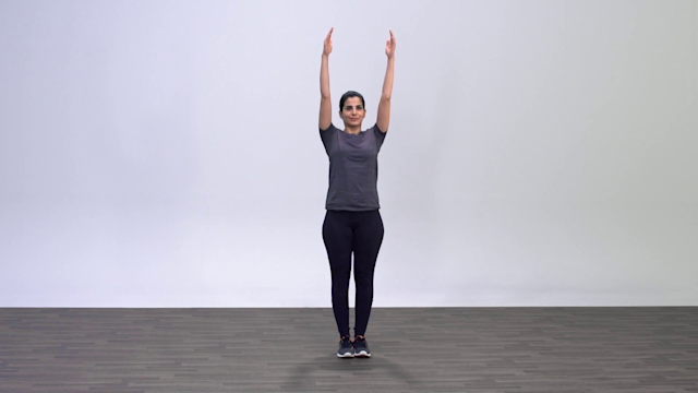 Standing overhead reach: 2 sets x 10 reps