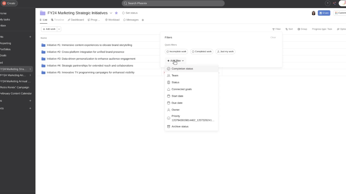 A Quick Guide to Portfolio Filters and Sorting in Asana
