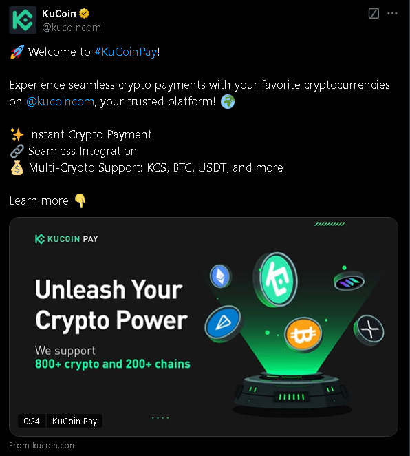 KuCoin Introduces Crypto Payment Solution with QR Code for Merchants