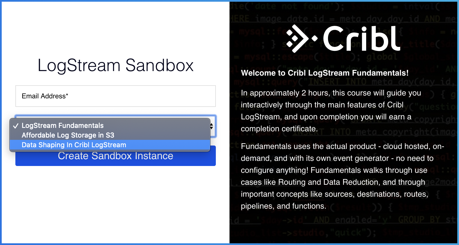 Playing with Data with Cribl Sandbox Courses | Cribl