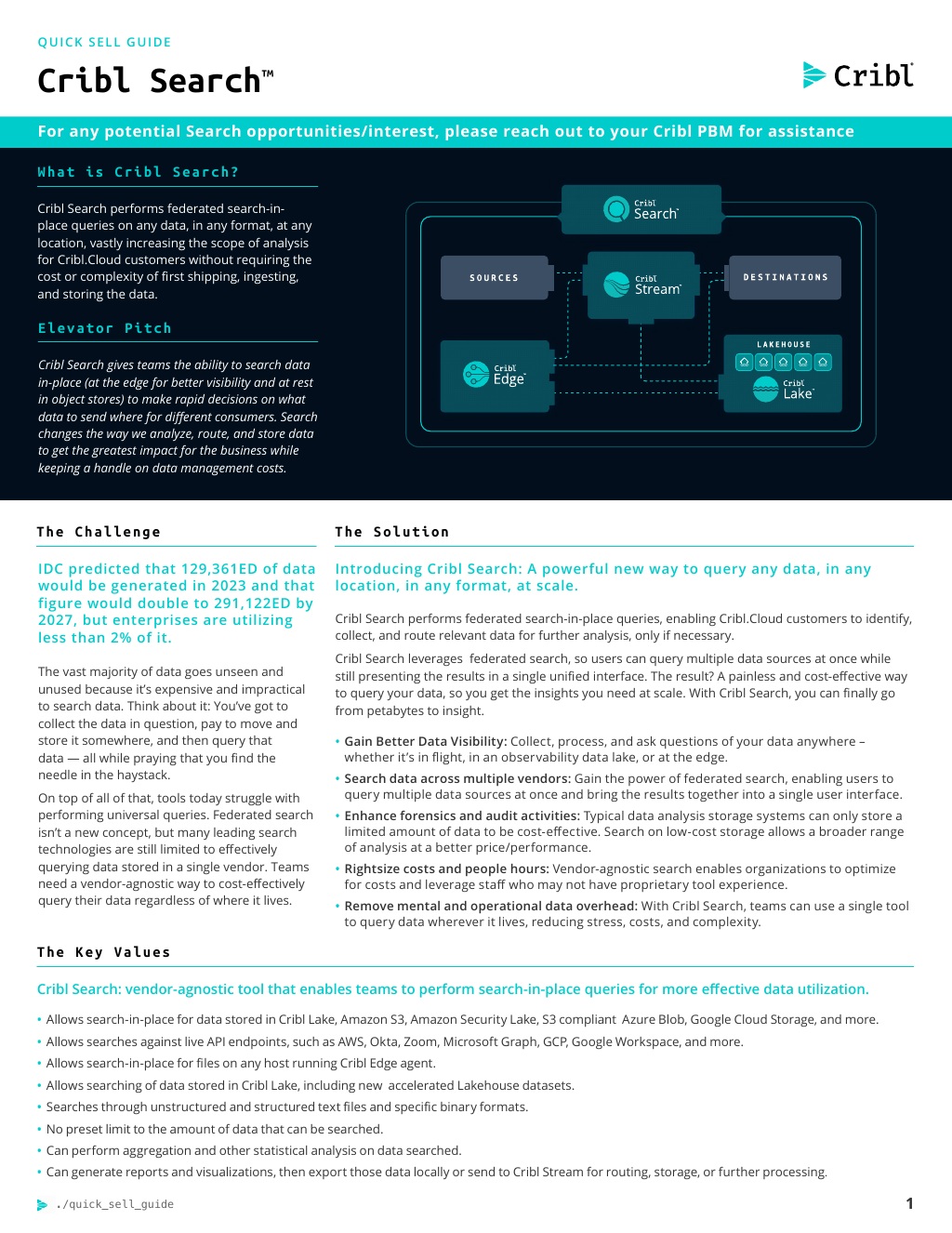 Cribl Search Quick Sell Guide