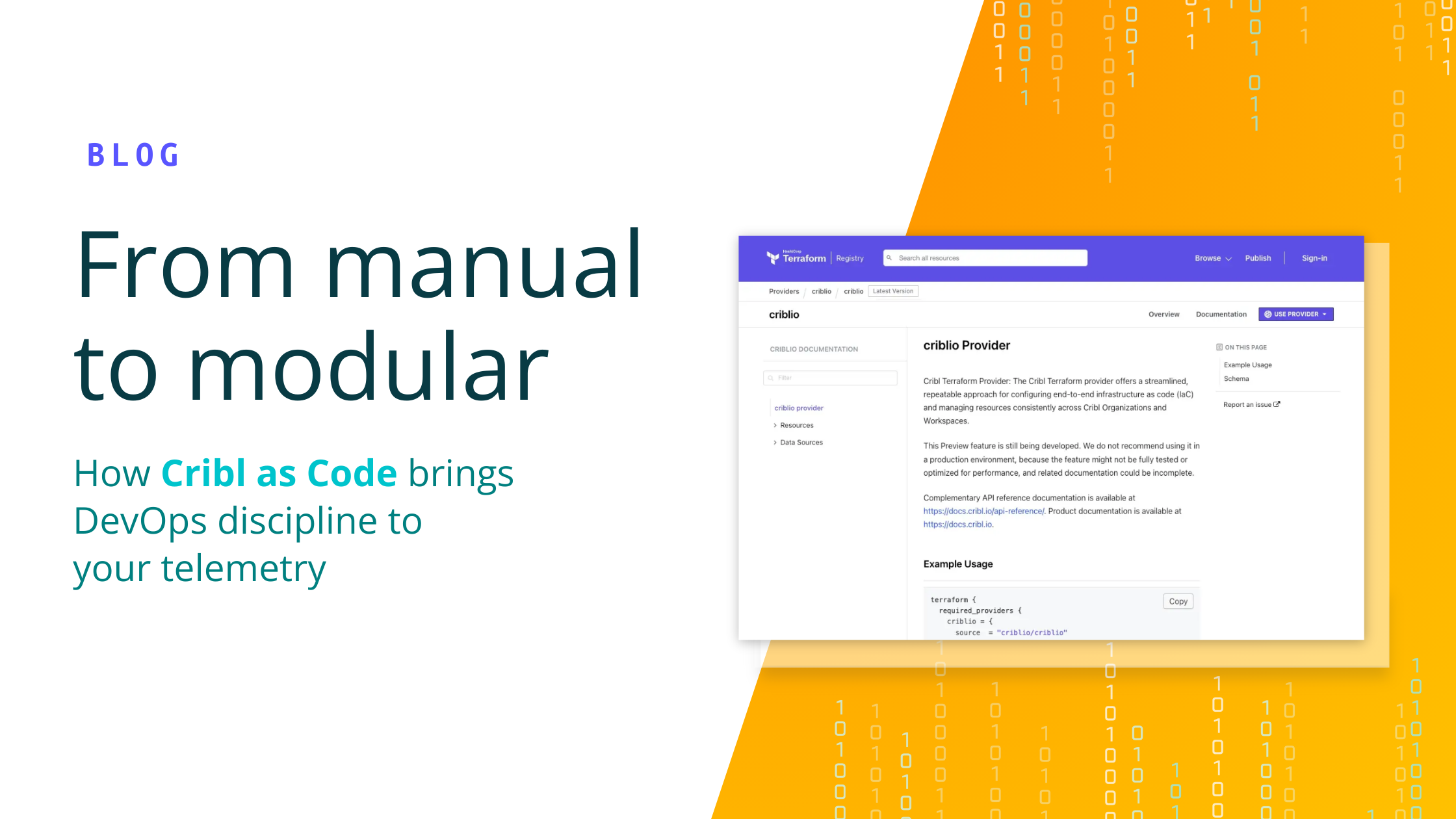 From manual to modular: How Cribl as Code brings DevOps discipline to ...
