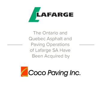 Lafarge S.A.'s Eastern Canada Asphalt and Paving Operations