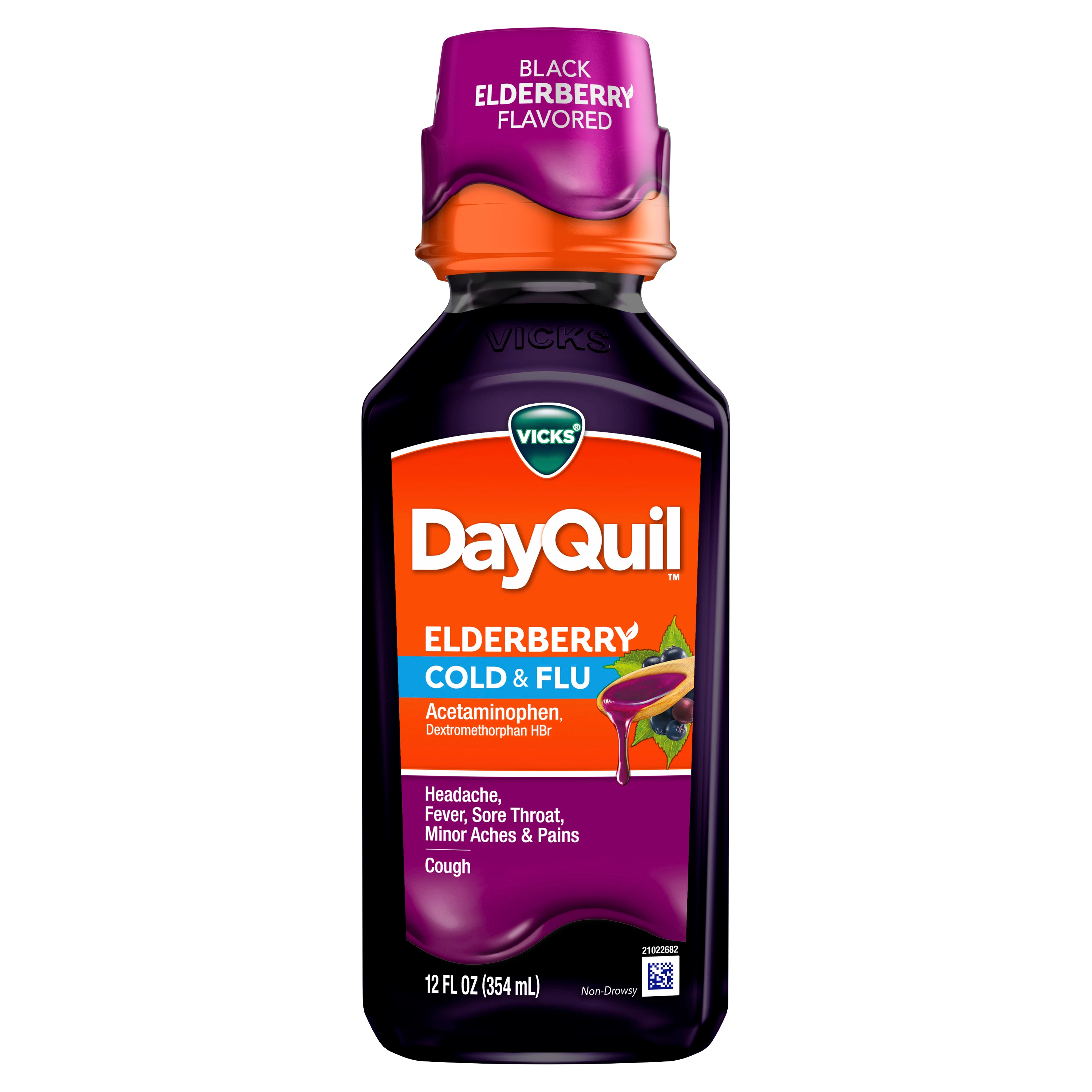 DayQuil Elderberry Cough, Cold & Flu Daytime Relief Liquid | Vicks