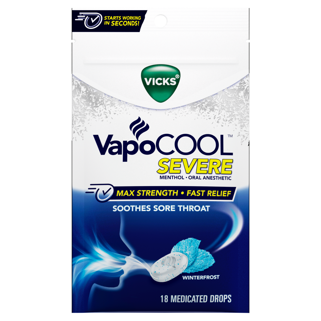 VapoCOOL Severe Medicated Drops 18ct - Vicks