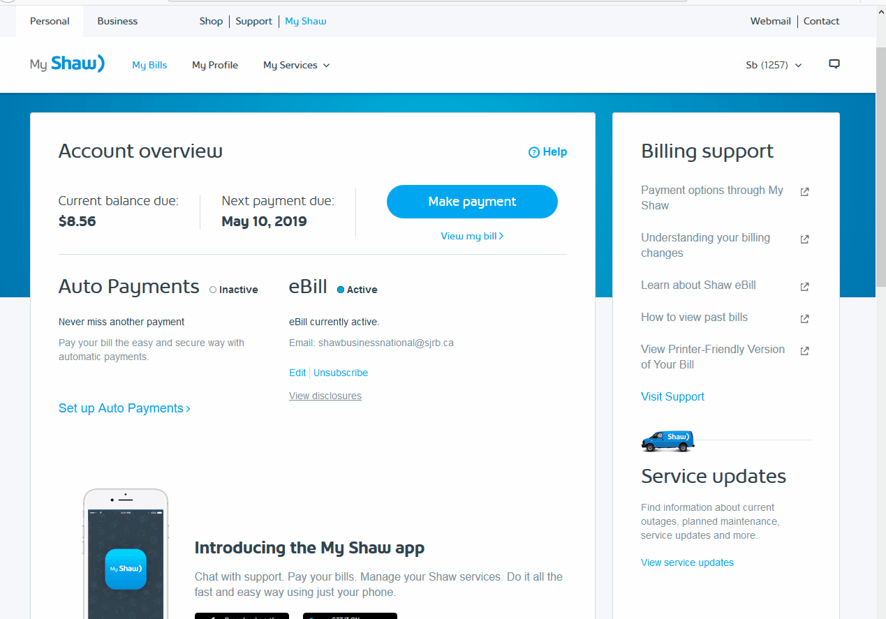 Shaw Business Billing & Payments