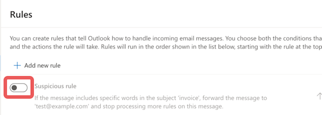 What to do if you find a malicious mail rule in Microsoft 365