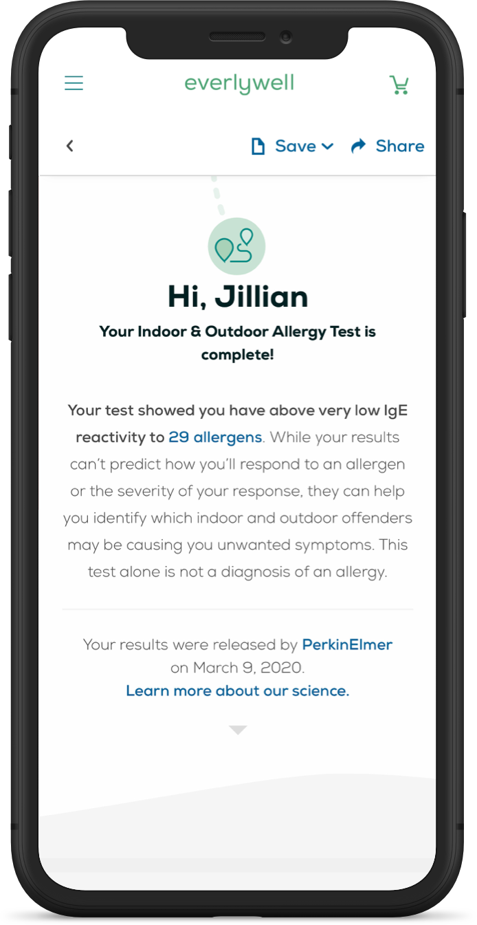 At Home Indoor & Outdoor Allergy Test - 40 Common Allergens - Everlywell