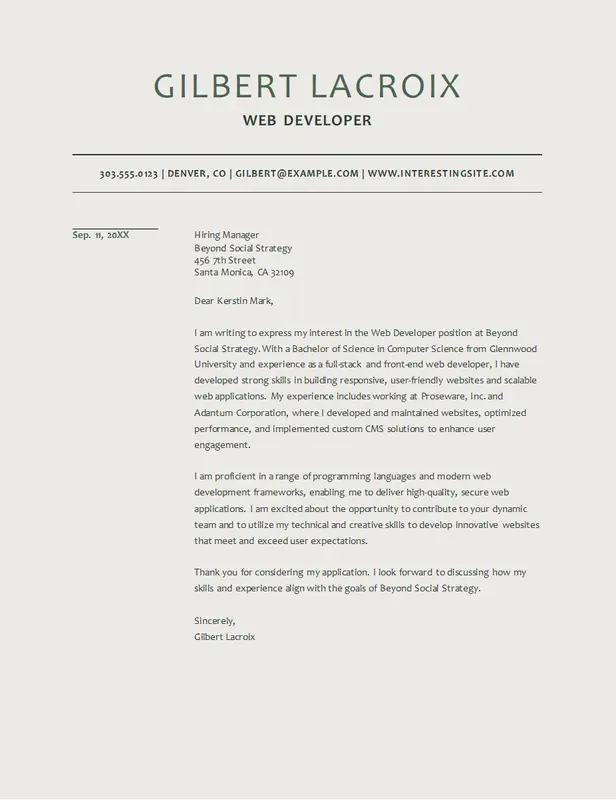 T Cover Letter Template