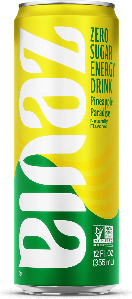Pineapple Paradise Zevia Energy | Natural Zero Sugar, Zero Calorie