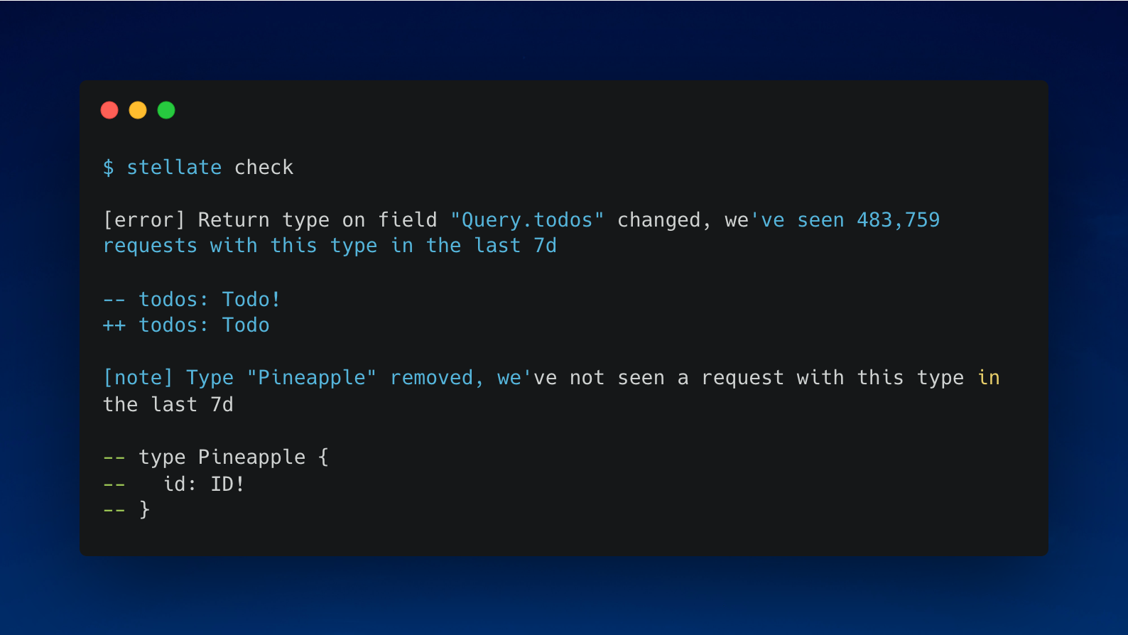 Announcing `stellate check`: Prevent Breaking GraphQL Changes