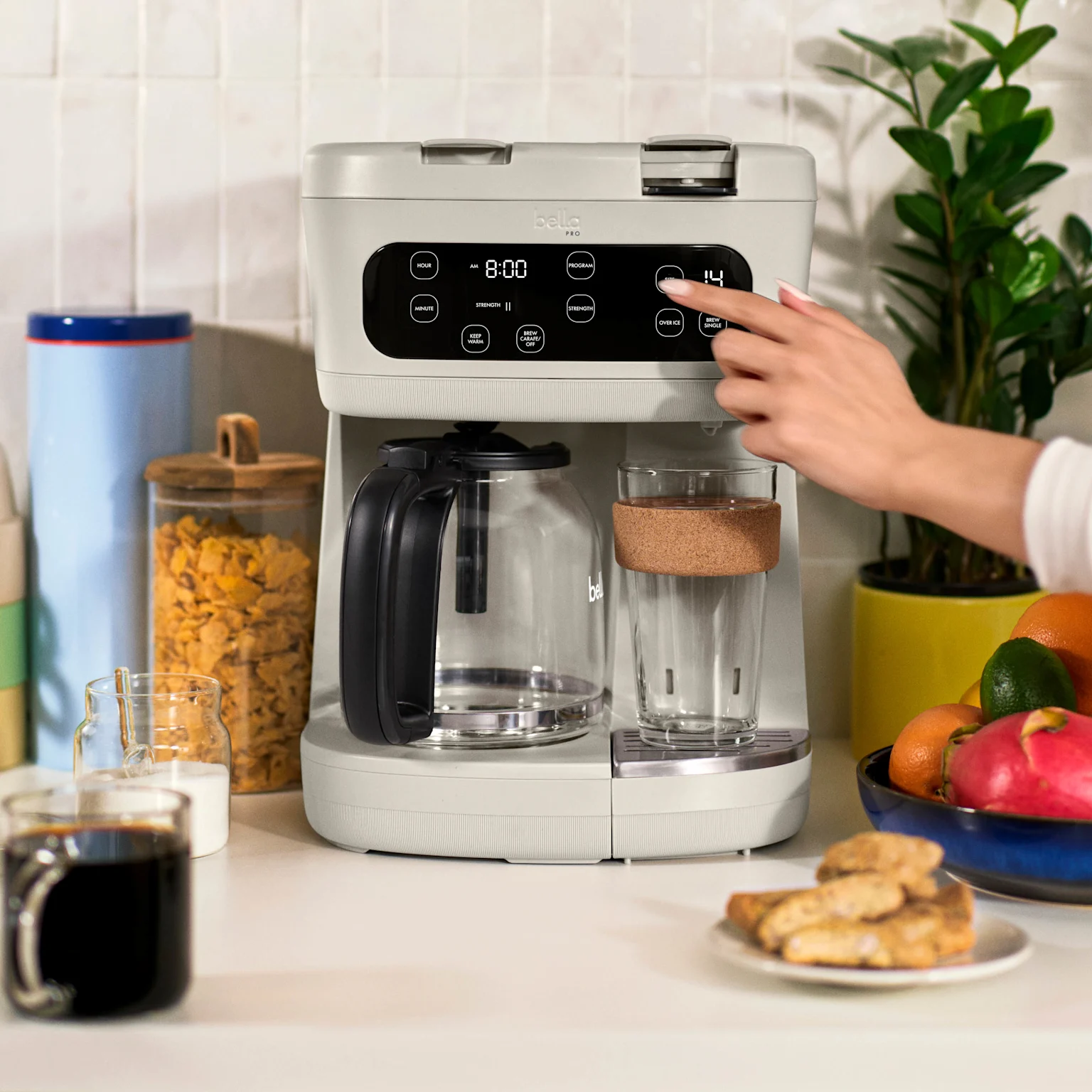 bella Pro MultiBrew Coffee Maker | 12-Cup + Single Serve, Oatmilk