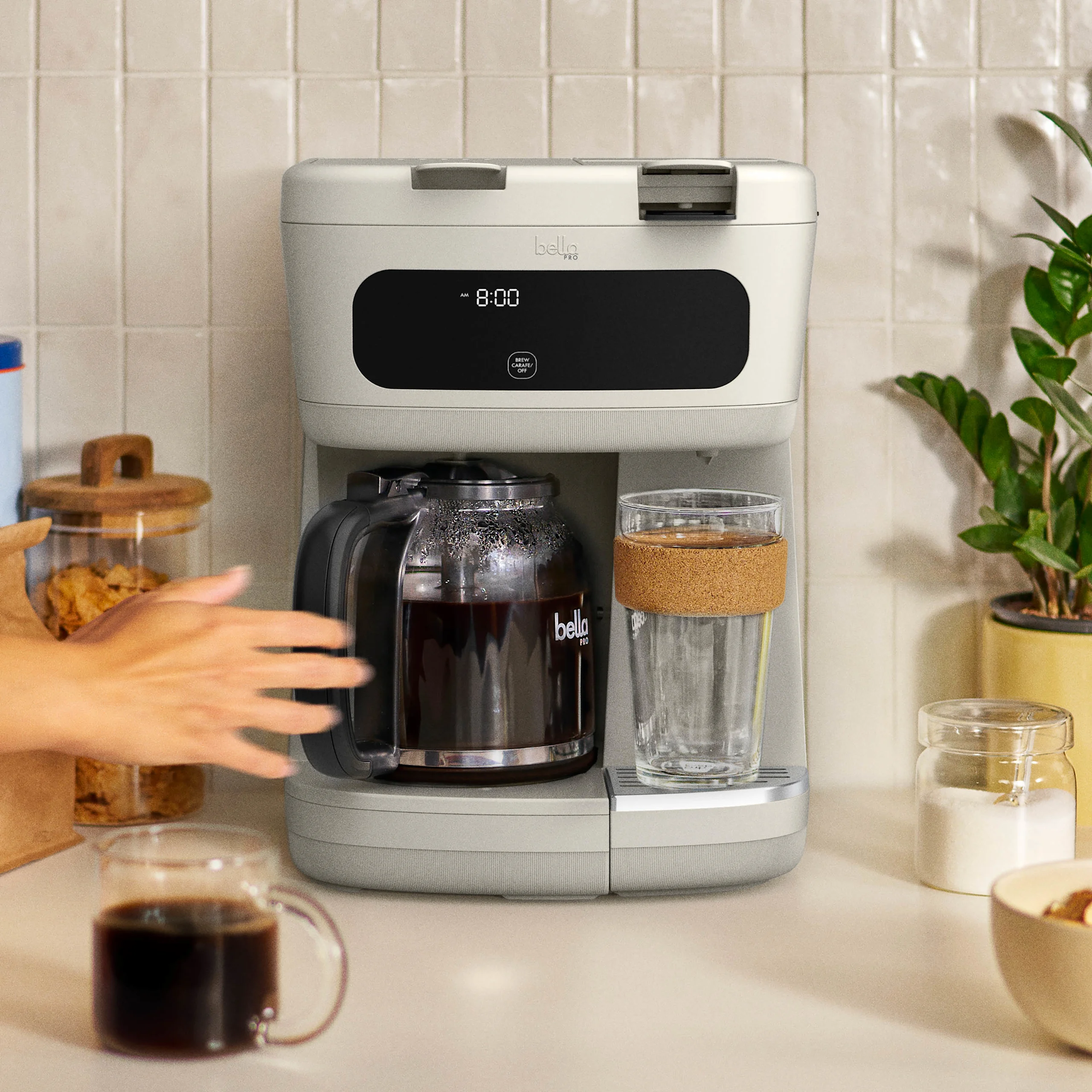 bella Pro MultiBrew Coffee Maker | 12-Cup + Single Serve, Oatmilk