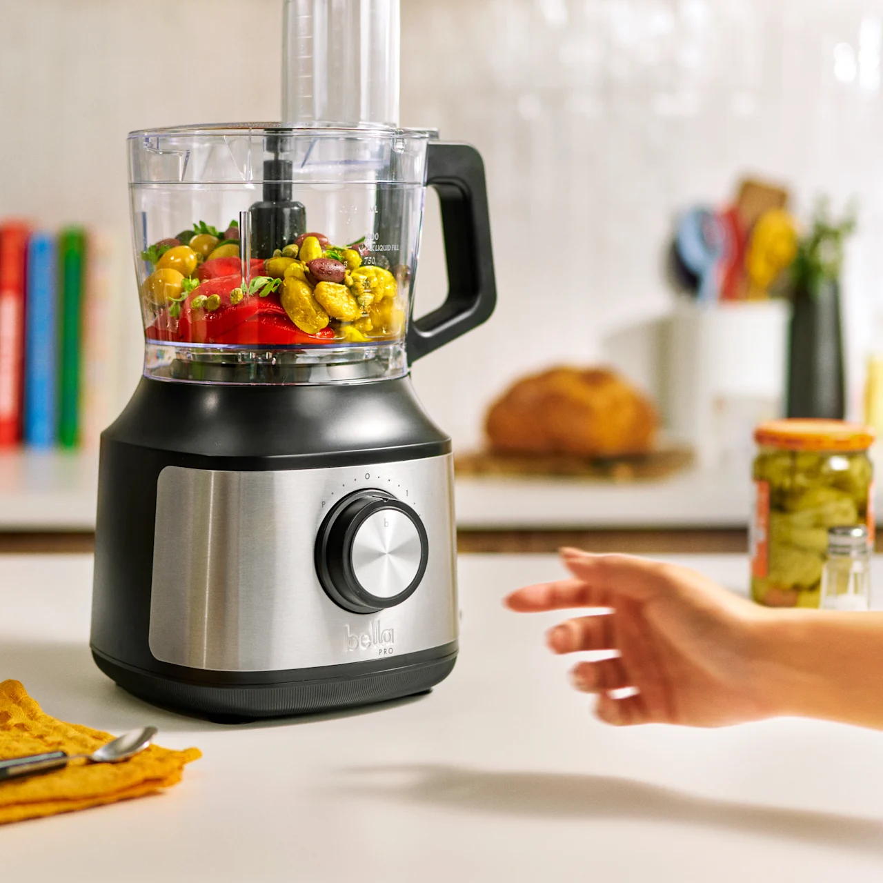 bella Pro 8-Cup Food Processor - Powerful Food Processor with Slicing ...