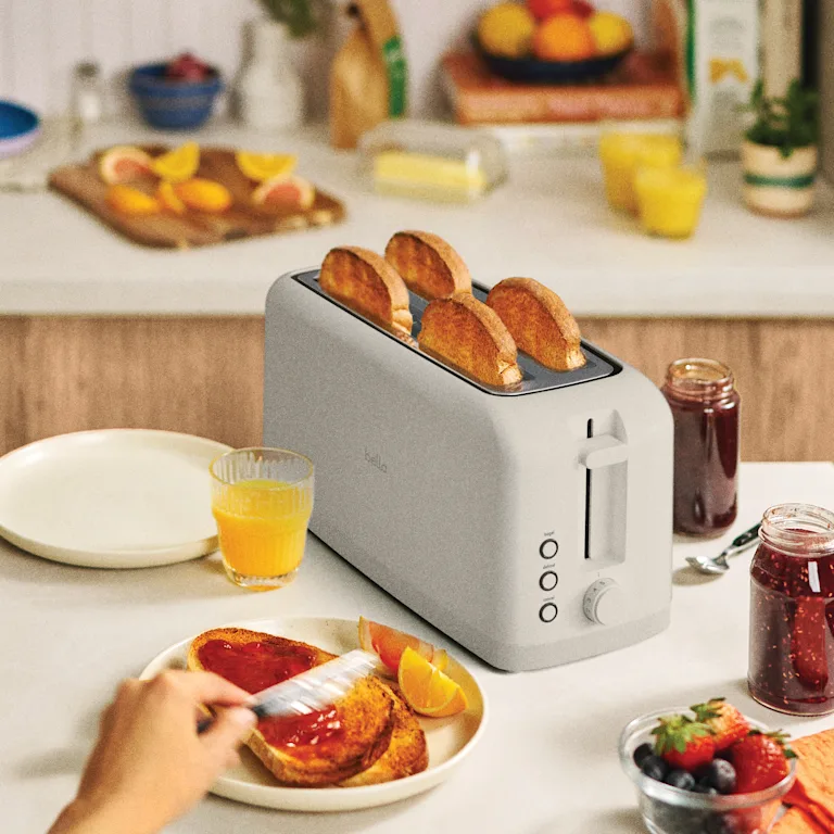 bella 4-Slice Slim Toaster – Space-Saving Toaster with Extra-Long Slots ...