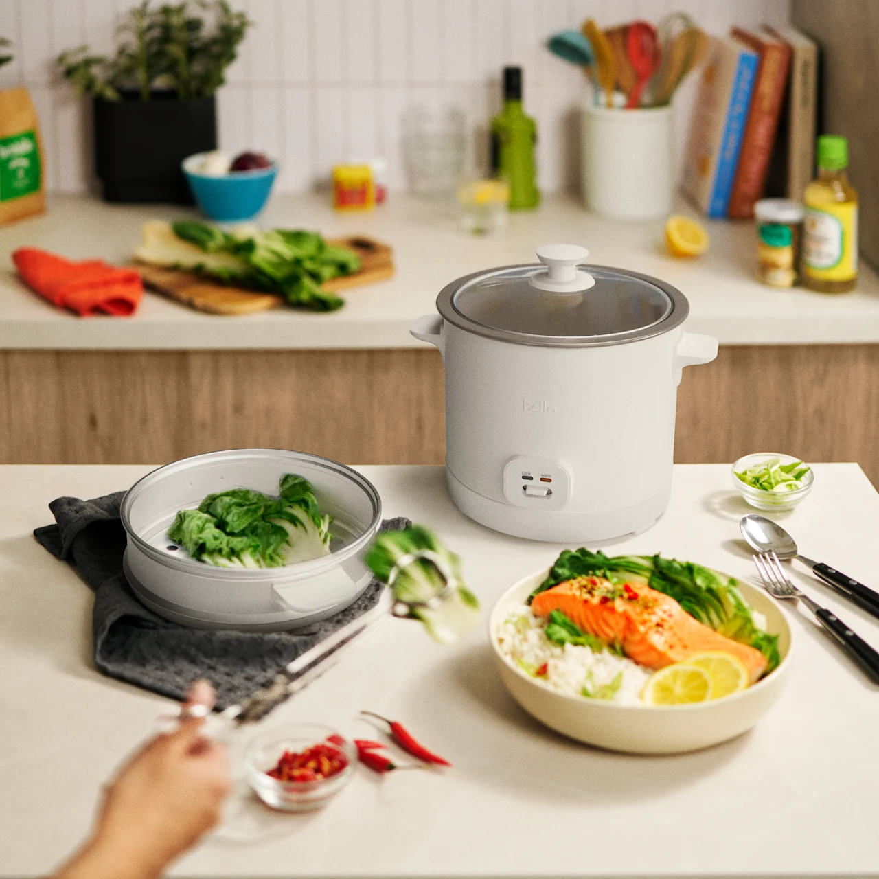 bella 16-Cup Rice Cooker and Steamer - Large Capacity Rice Cooker with ...