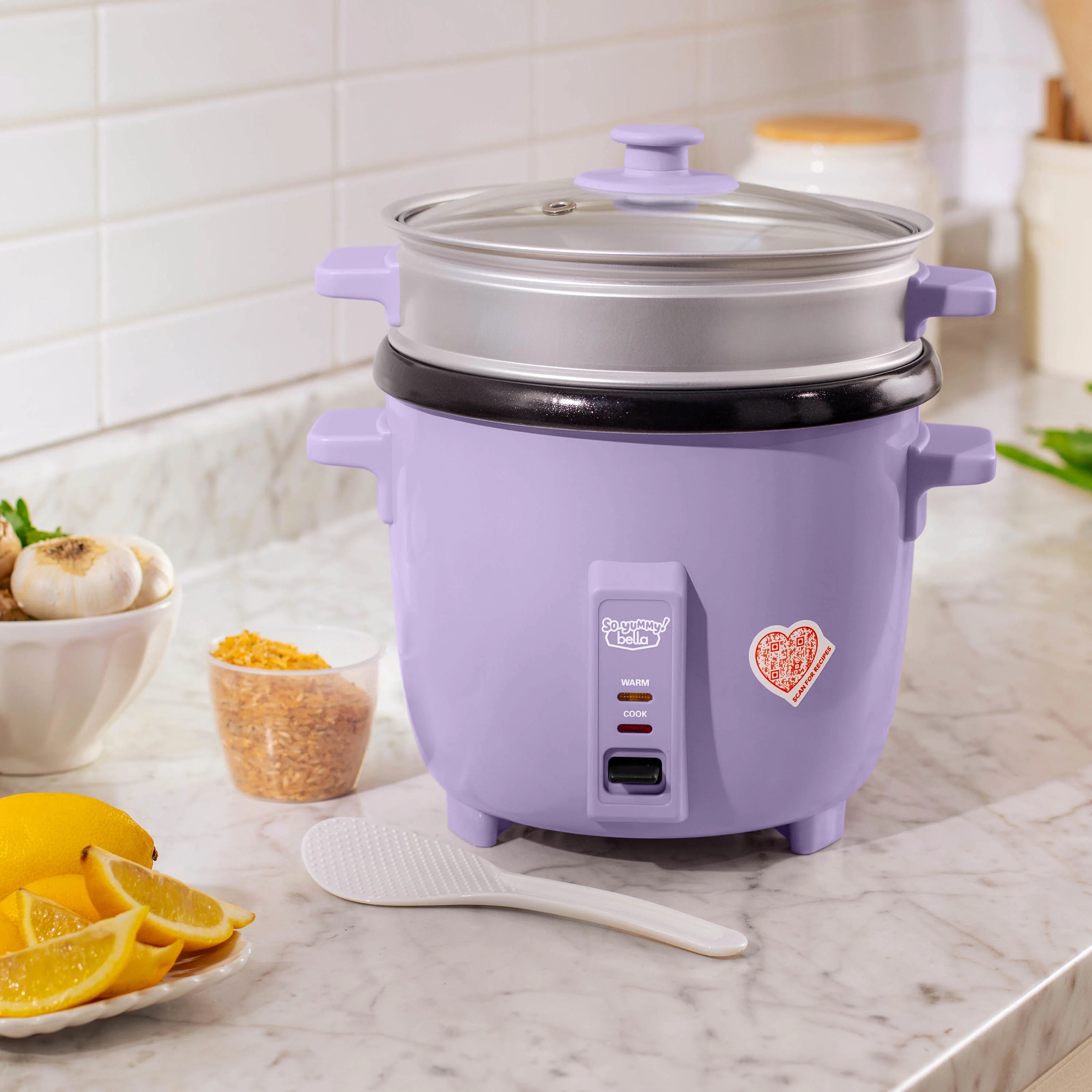 So Yummy by bella 2-in-1 Rice Cooker and Steamer - Compact Rice Cooker ...