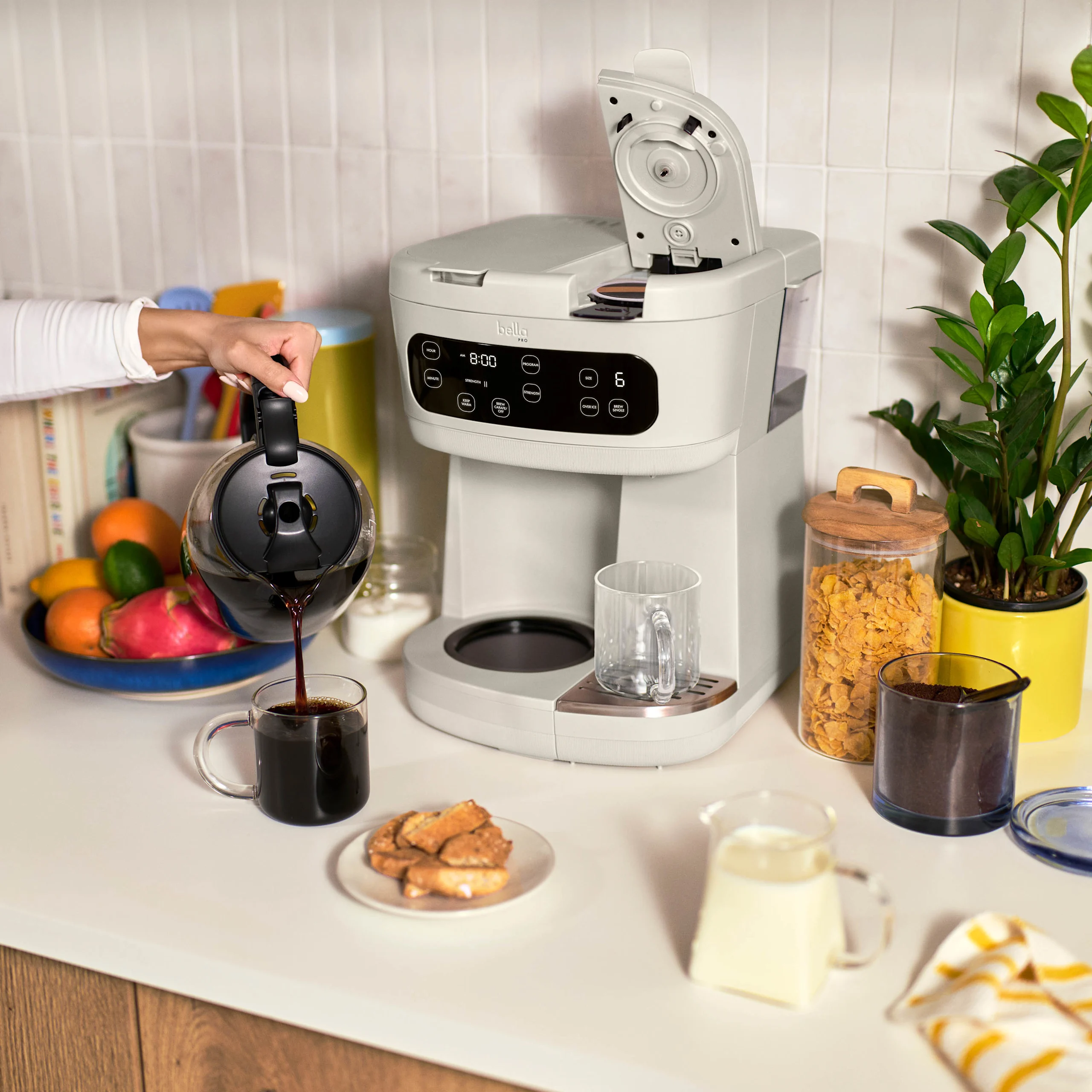 bella Pro MultiBrew Coffee Maker | 12-Cup + Single Serve, Oatmilk