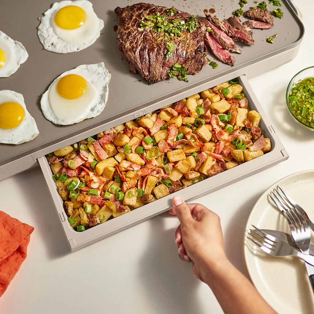 bella 12" x 22" XL Griddle with Warming Tray - Extra-Large Electric ...