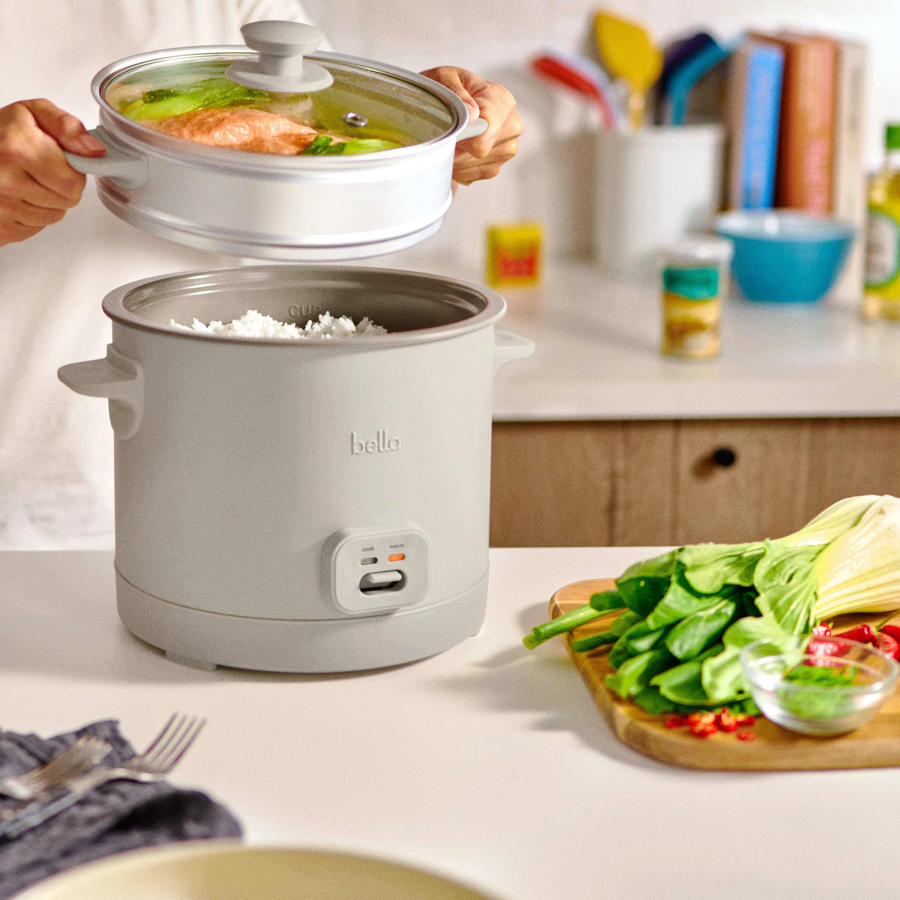 bella 16-Cup Rice Cooker and Steamer - Large Capacity Rice Cooker with ...