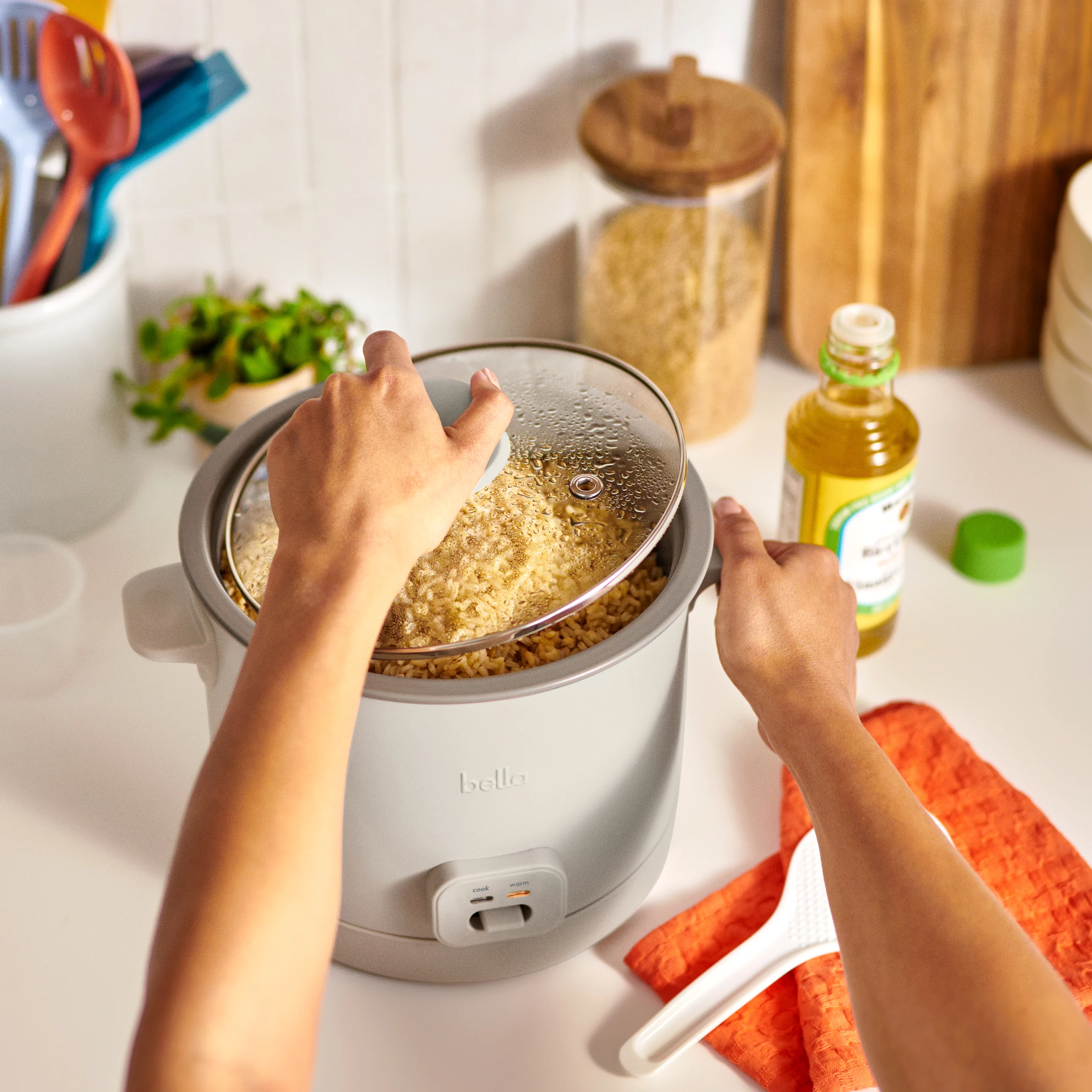 bella 16-Cup Rice Cooker and Steamer - Large Capacity Rice Cooker with ...