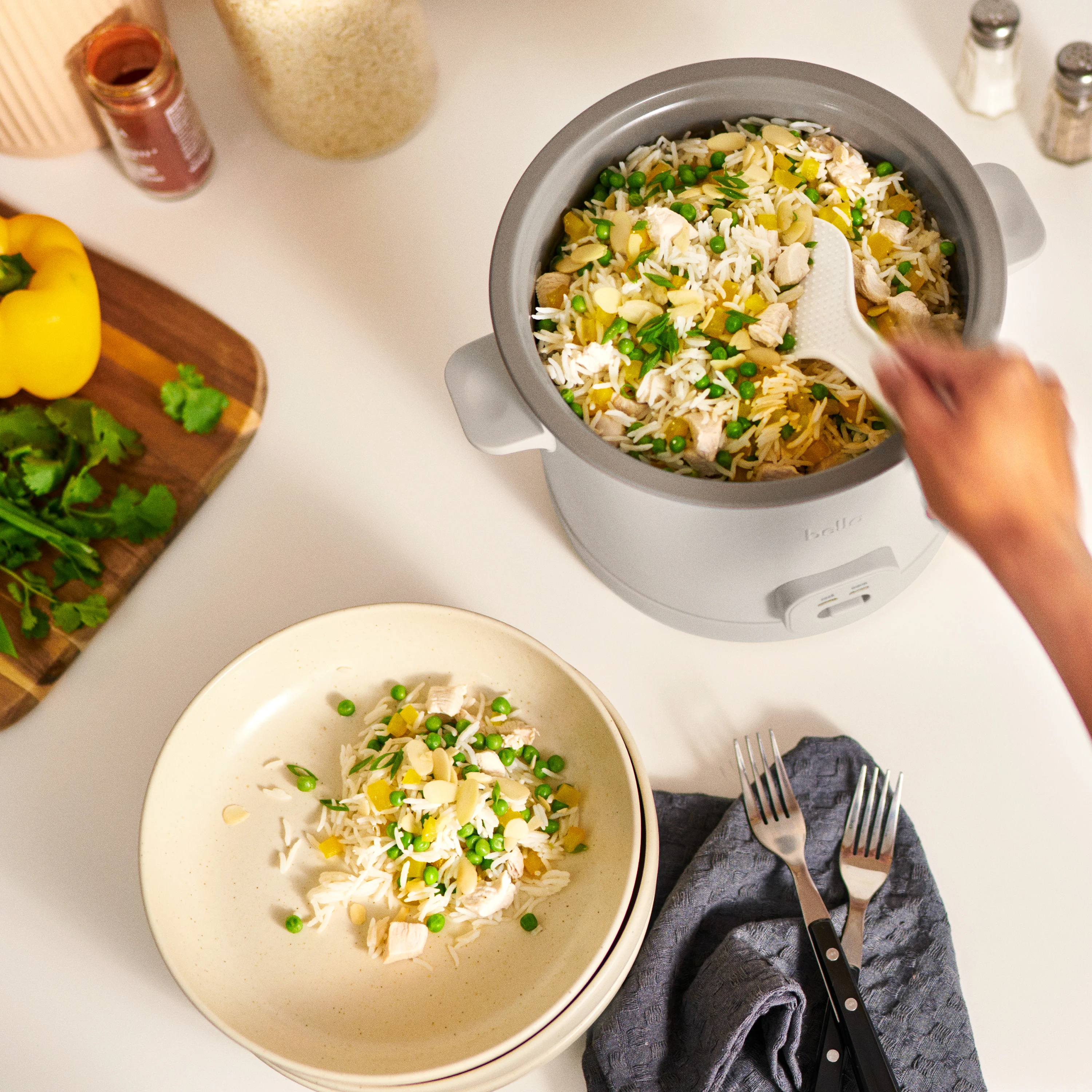 bella 16-Cup Rice Cooker and Steamer - Large Capacity Rice Cooker with ...