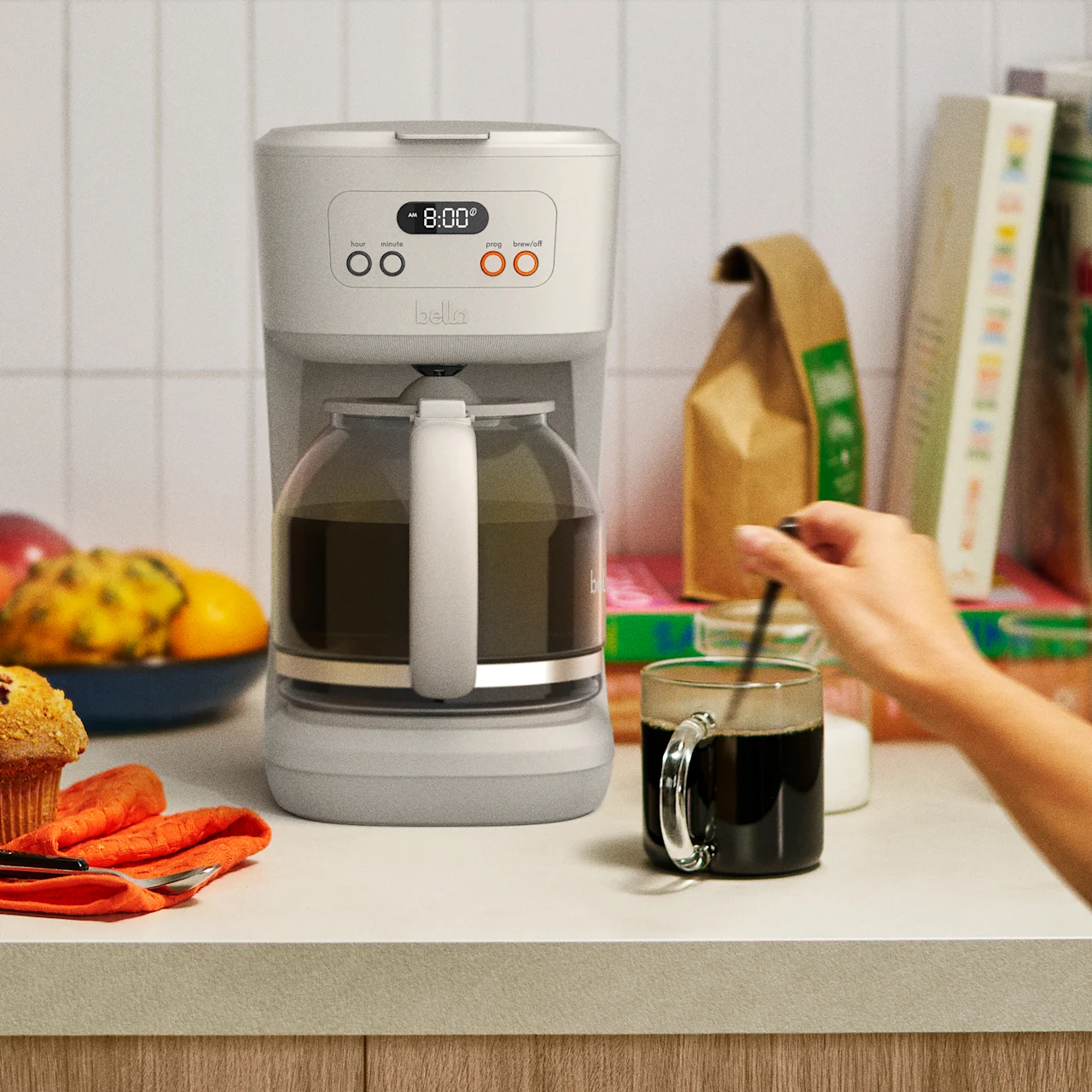 bella 12-Cup Programmable Coffee Maker – Custom Brew Strength, 24-Hour ...