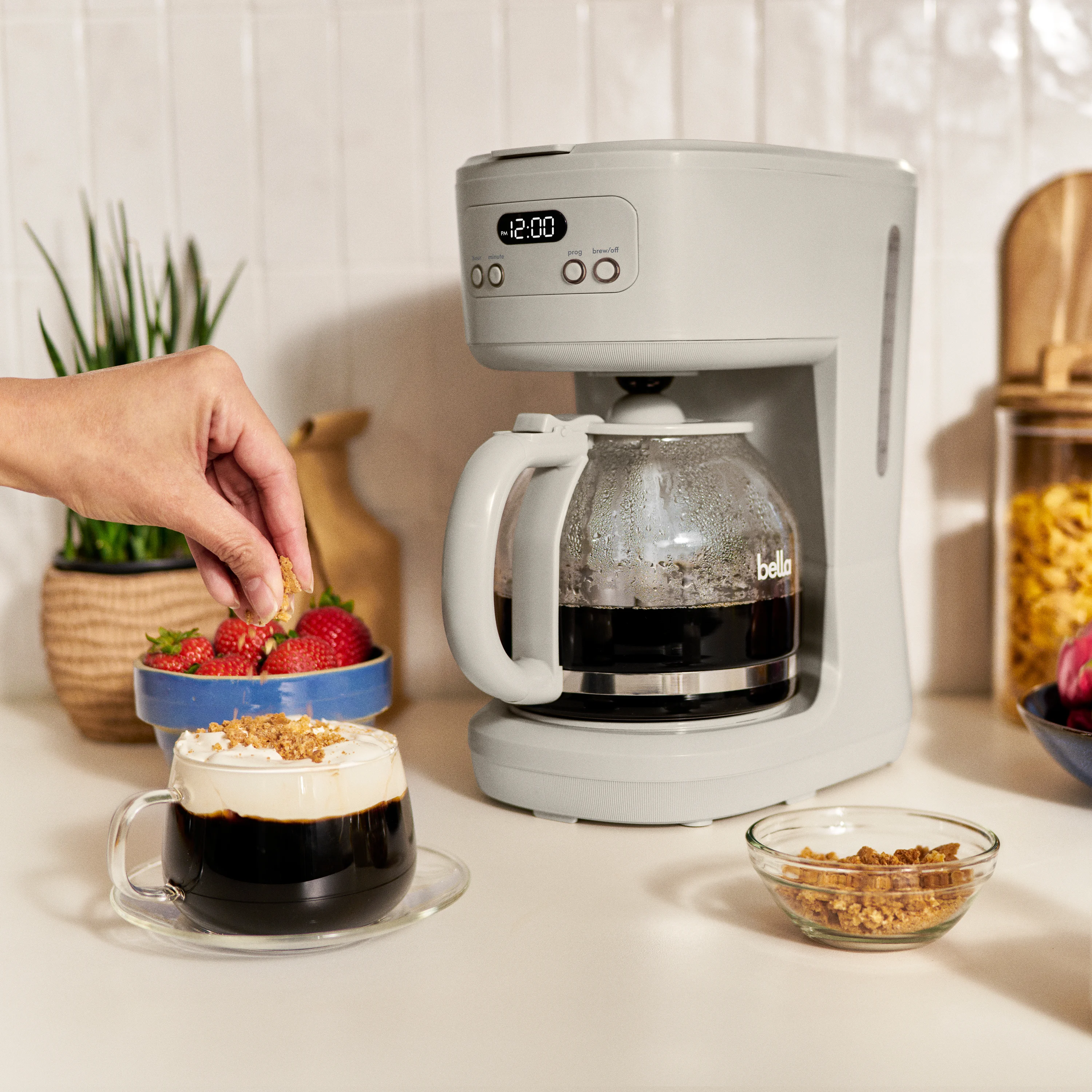 bella 12-Cup Programmable Coffee Maker – Custom Brew Strength, 24-Hour ...