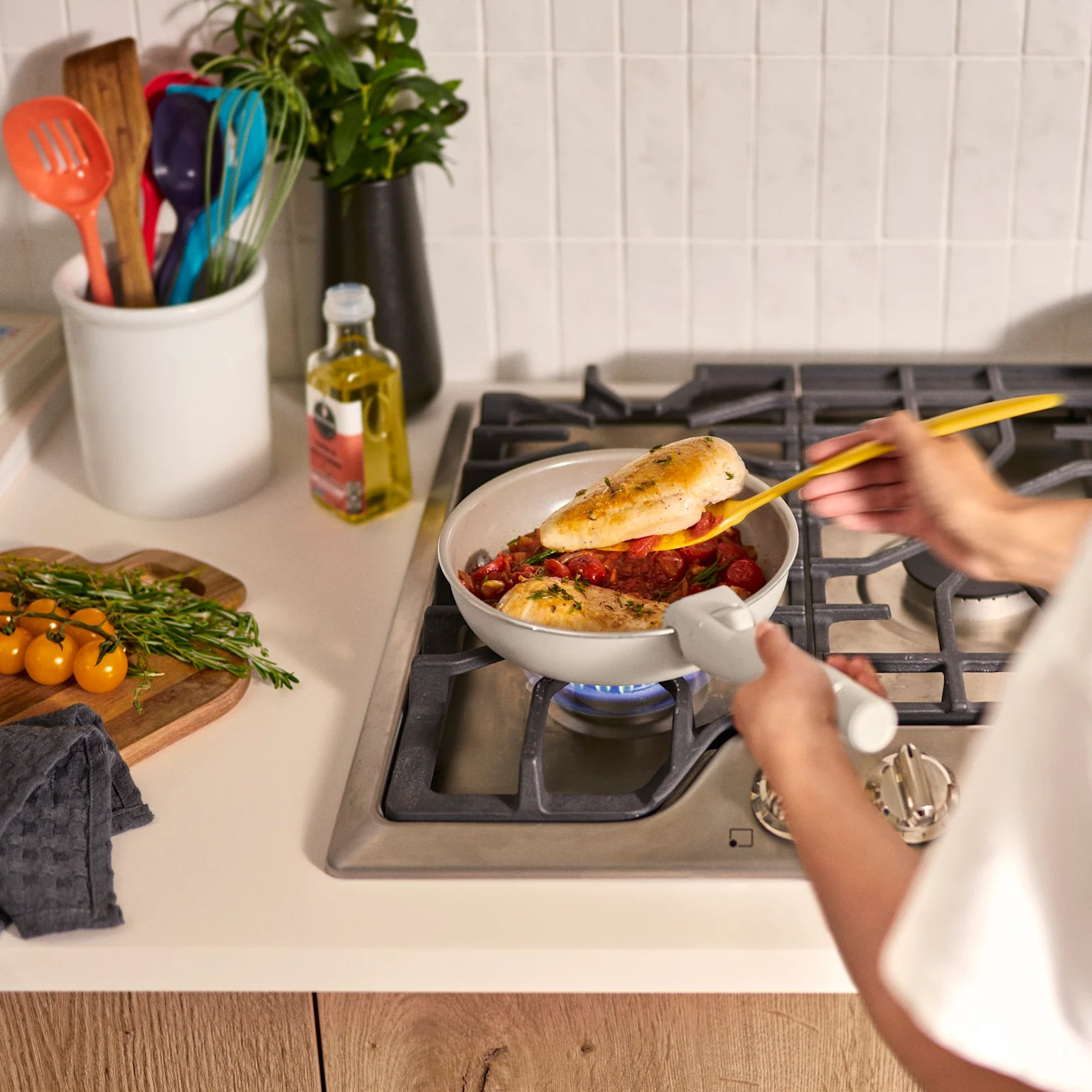 bella 8-Piece Ceramic Nonstick Cookware Set with Removable Handles