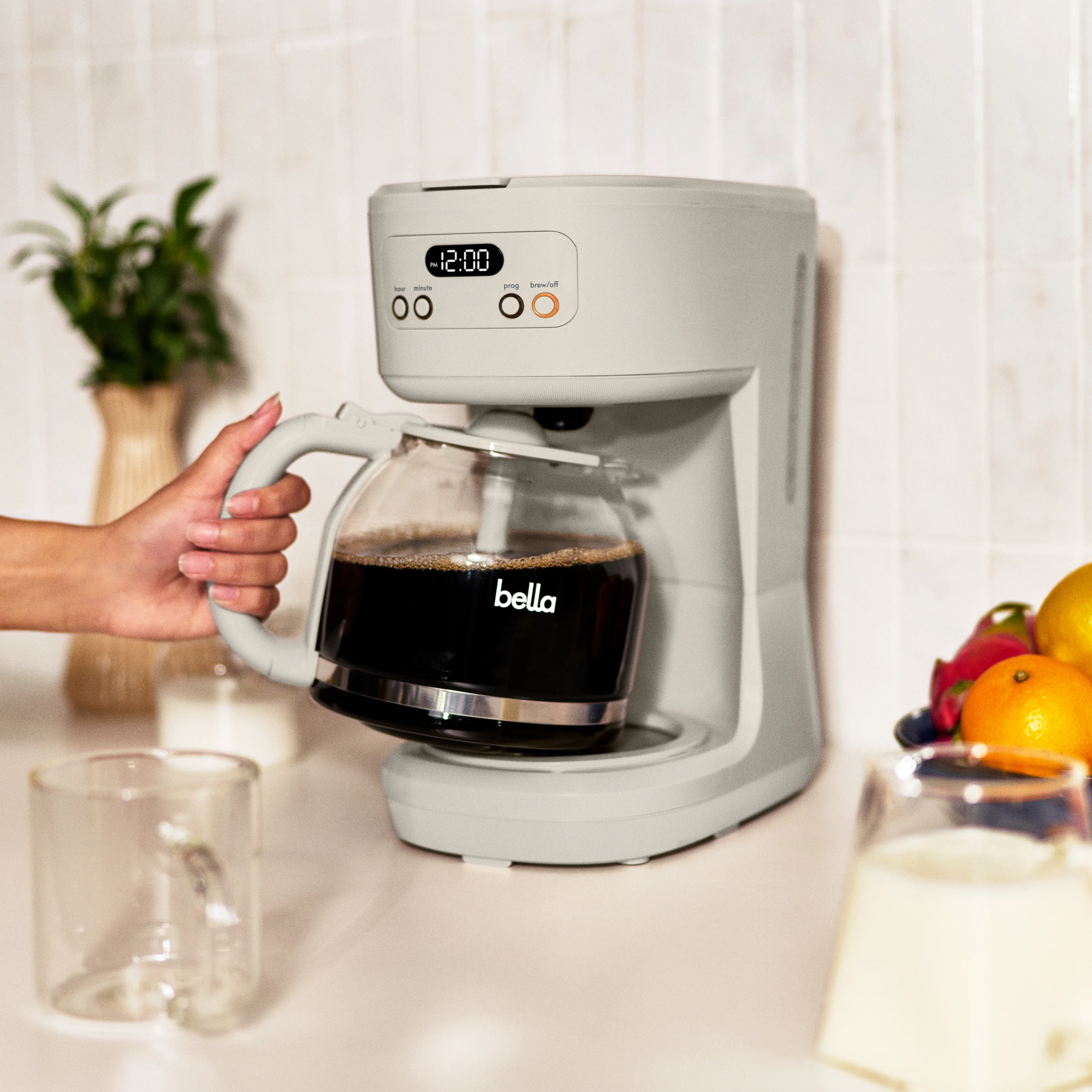 bella 12-Cup Programmable Coffee Maker – Custom Brew Strength, 24-Hour ...